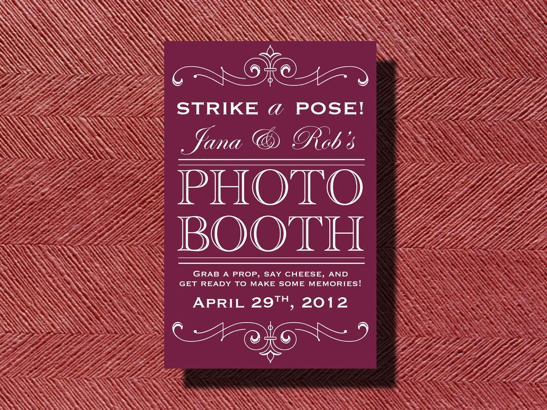 Wedding Photo Booth Sign, or Poster DIY Print-ready - Etsy