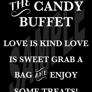 Wedding Candy Buffet Sign DIY Print Ready - Etsy