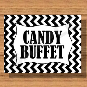 Chevron Wedding Candy Buffet Sign DIY Print Ready - Etsy