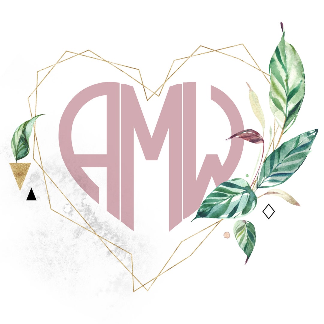 Custom Designed Digital Wedding Monogram Design Heartlogo - Etsy
