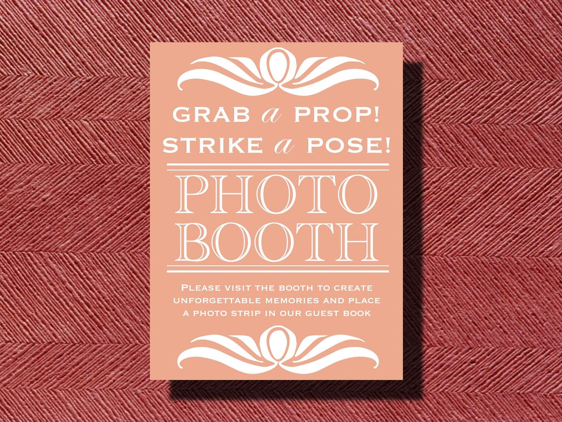 Wedding Reception Photo Booth Signage | Etsy