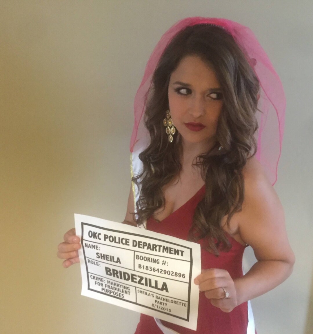 Bachelorette Party Mugshot Sign, Printable Bachelorette Party Mugshot ...