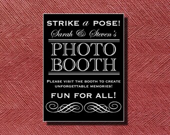 Chic Wedding Signage Photo Booth Sign or Poster DIY Printable | Etsy