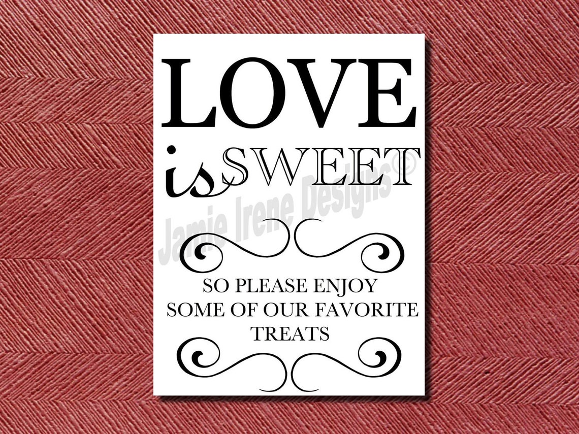 Custom Designed Candy Bar/buffet Sign DIY Print-ready - Etsy