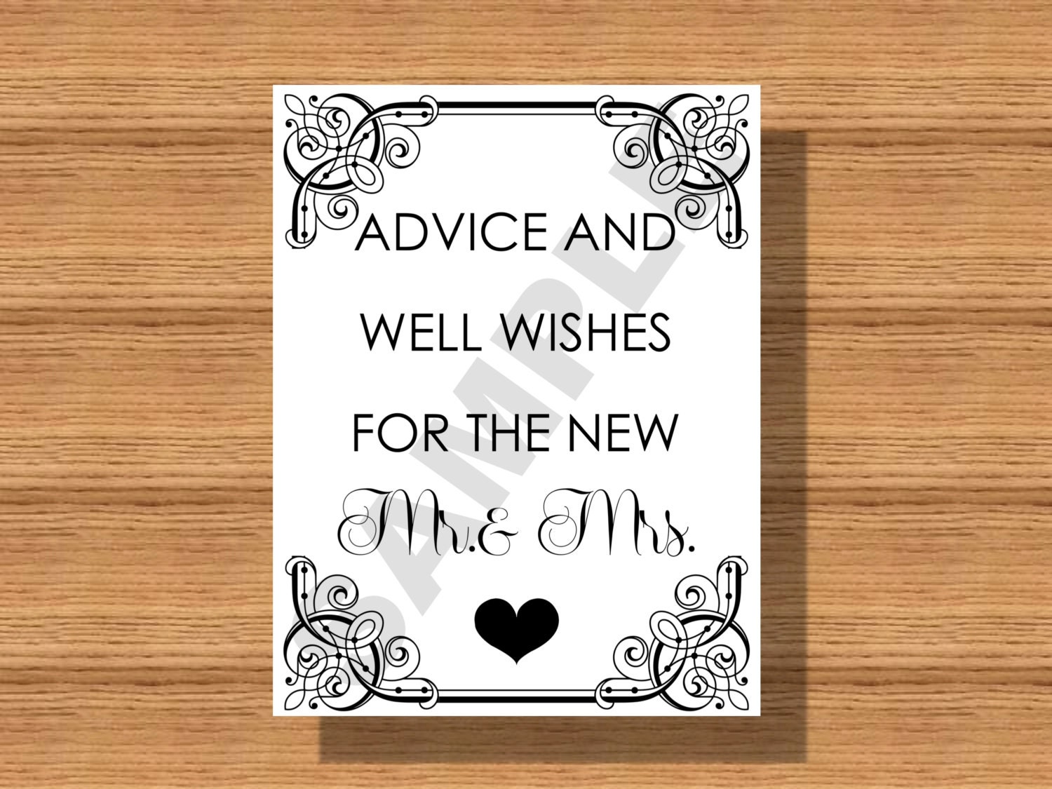 Advice And Well Wishes For The New Mr And Mrs Wedding Guest Etsy