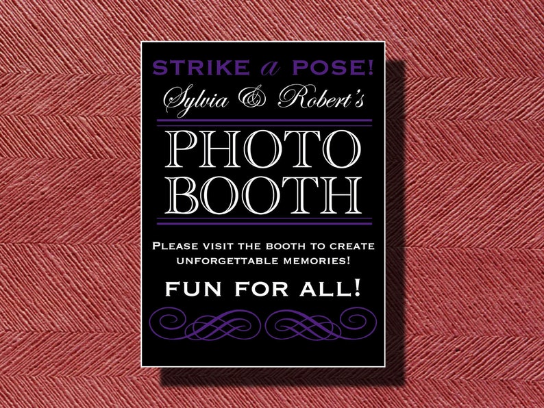 Wedding Reception Photo Booth Sign or Poster DIY Print Ready - Etsy