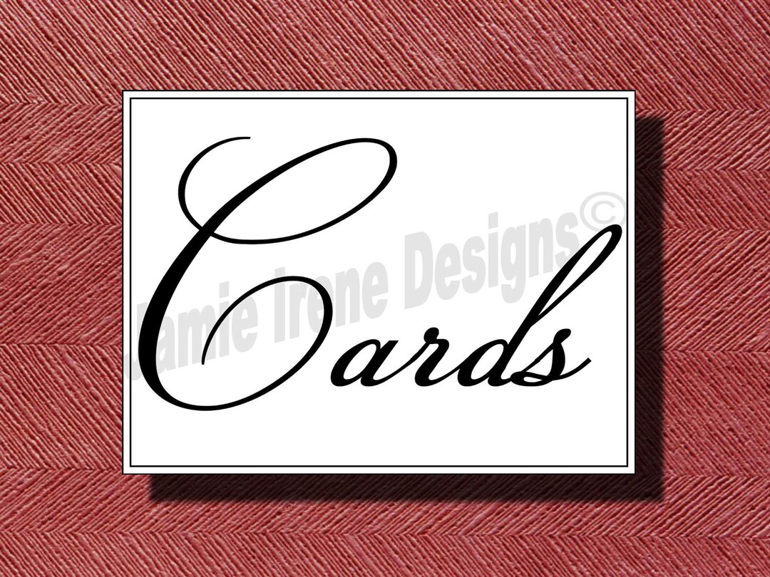 Wedding Reception Cards Sign or Poster DIY Print Ready - Etsy