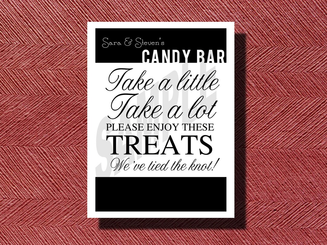 Wedding Candy Bar Sign - Etsy
