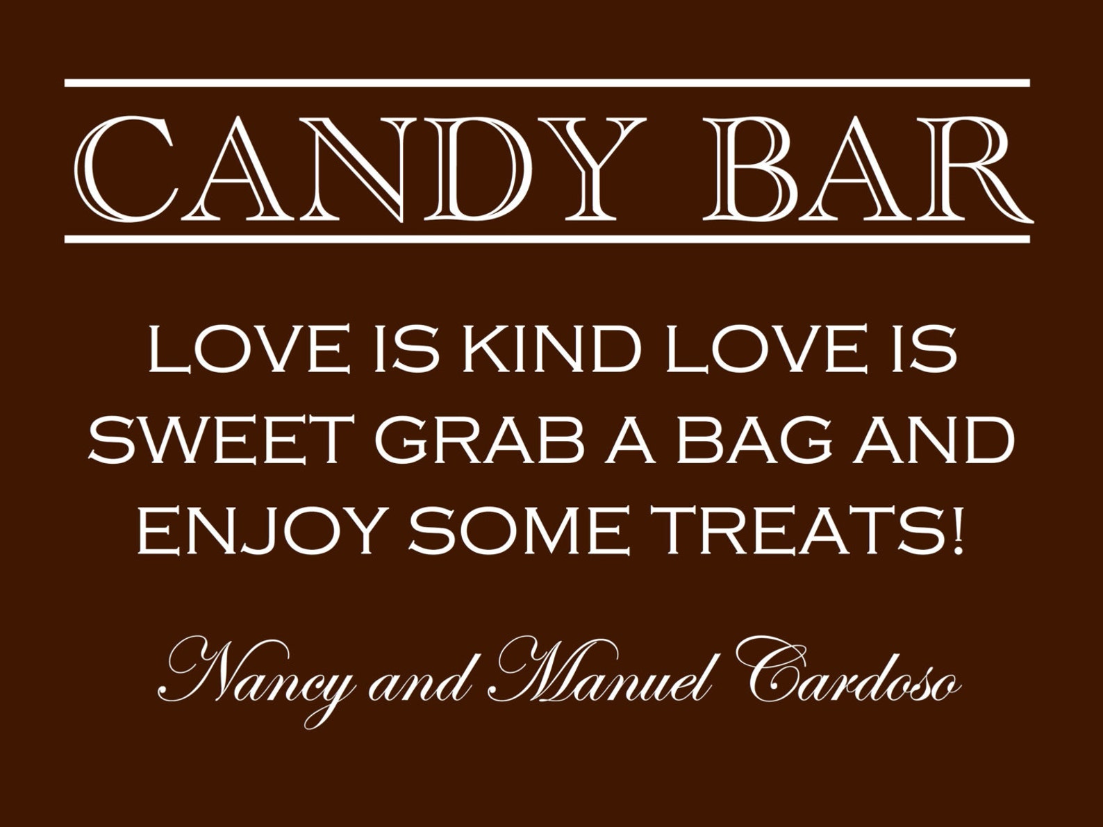 Wedding Candy Bar/buffet Sign or Poster DIY Print Ready - Etsy