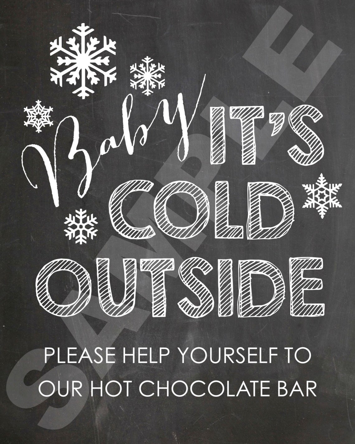 Chalkboard Wedding Baby It's Cold Outside Hot Chocolate - Etsy