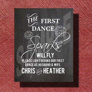 Chalkboard the First Dance Sparks Will Fly Sparkler First - Etsy