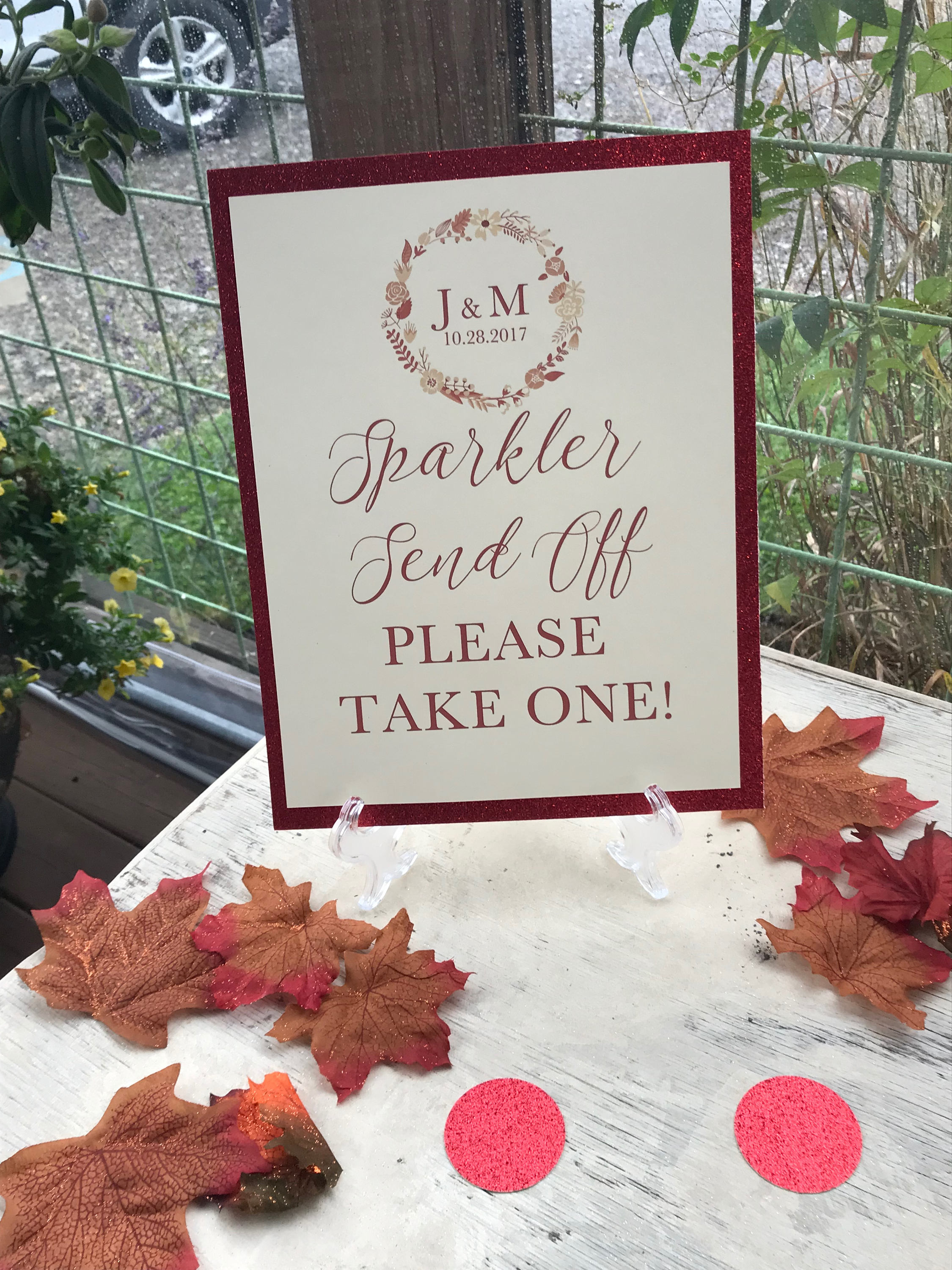 Printable Wedding Sparker Send Off Sign Monogramed Sparkler | Etsy