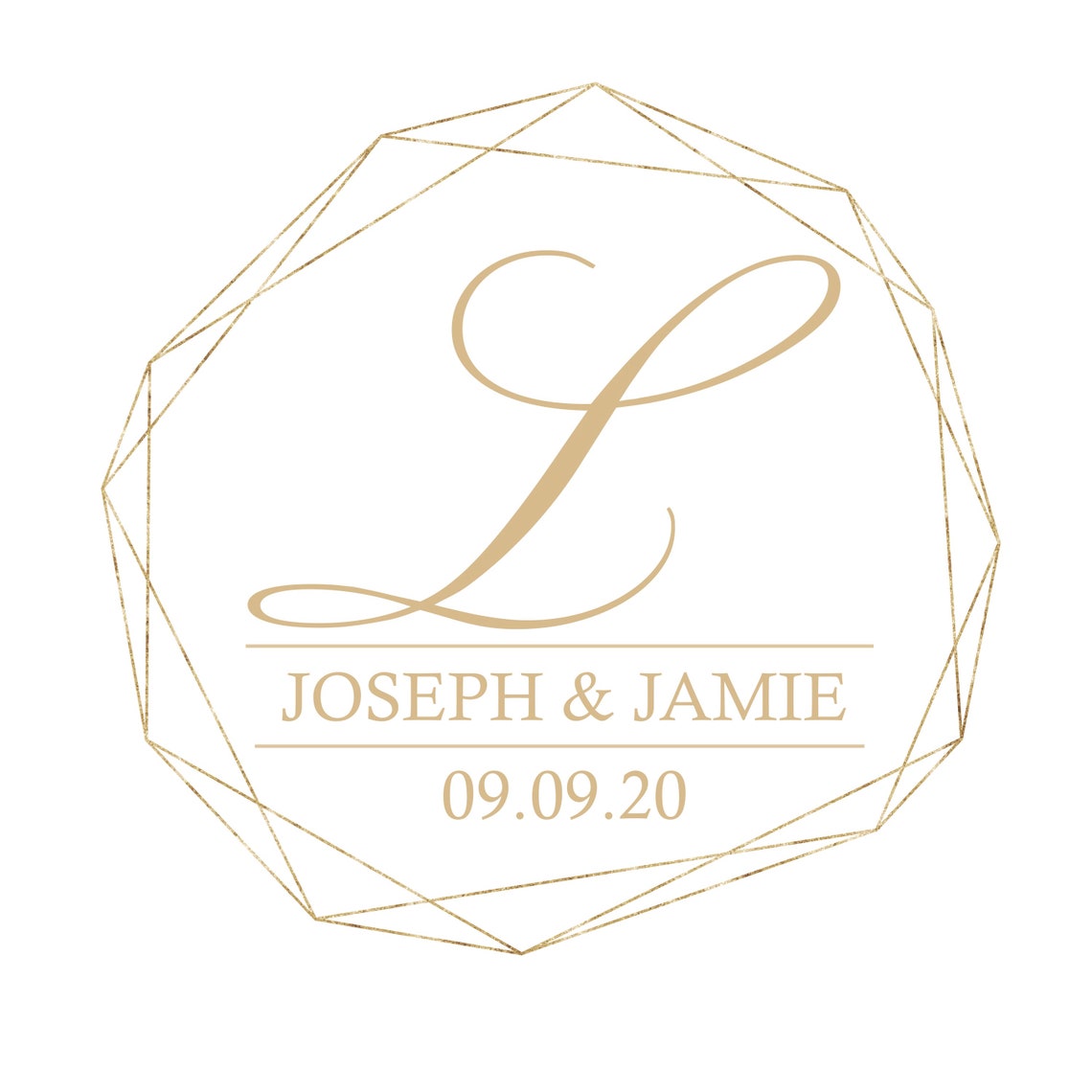 Custom Designed Wedding Monogram Design Geometric Shapes Logo - Etsy
