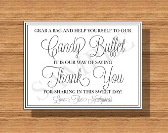 Wedding Candy Buffet Sign or Poster DIY Print Ready | Etsy