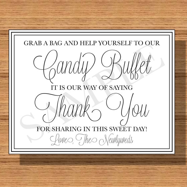 Candy Buffet Sign - Etsy