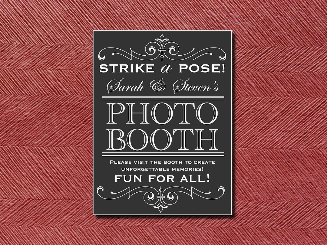 Custom Designed Wedding Reception Photo Booth Sign or Poster DIY Print ...