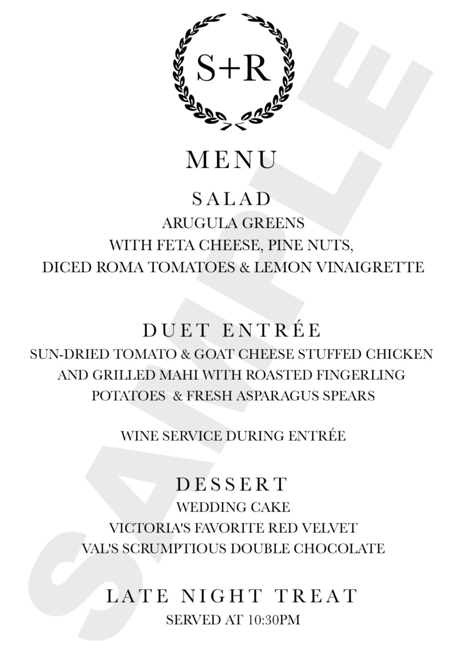 Elegant Wedding Reception Dinner Menu Printable Wedding Etsy Elegant Wedding Reception Dinner Menu Printable Wedding Etsy
