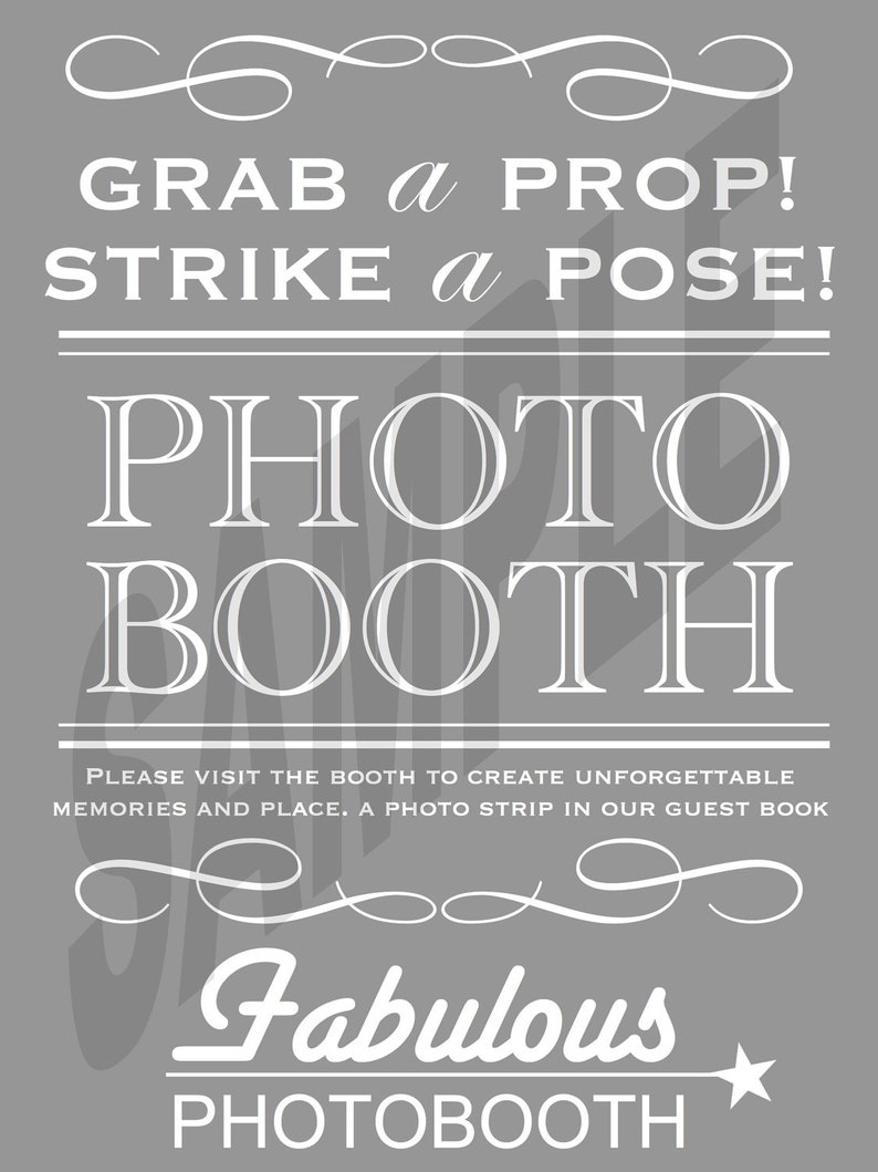 Photo Booth Company Wedding Photo Booth Sign with Company Logo | Etsy