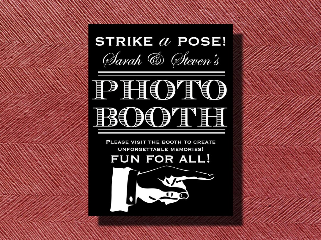 Wedding Signage Reception Photo Booth Sign or Poster DIY Print-ready - Etsy