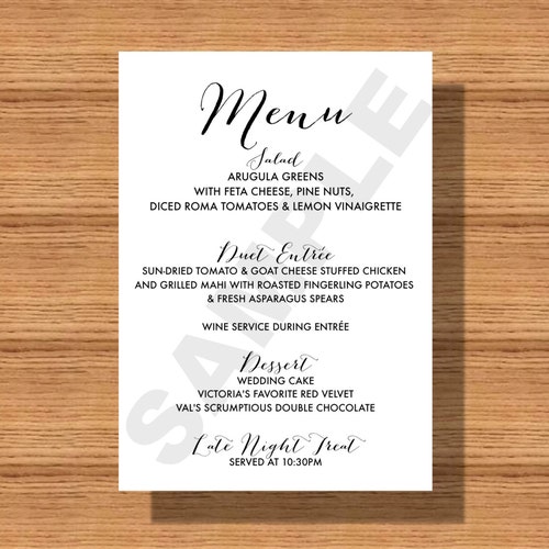 Wedding Cocktail Hour Menu Wedding Reception Cocktail Hour - Etsy