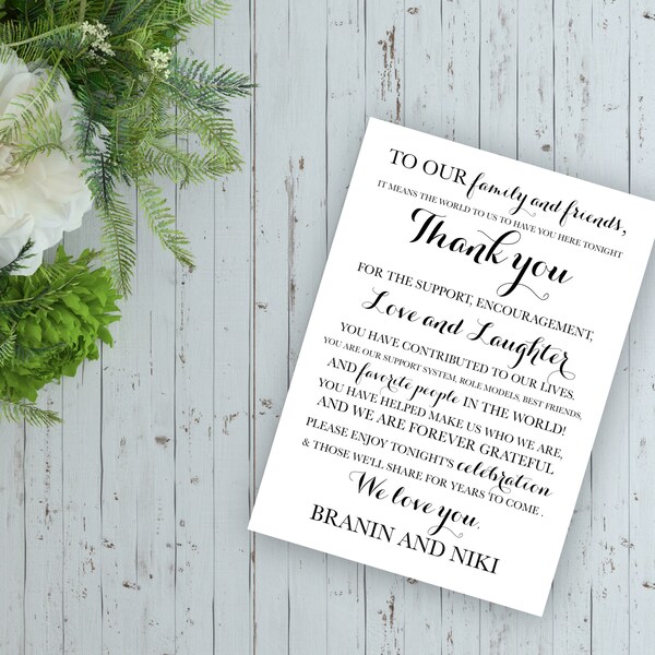 Reception Thank You - Etsy