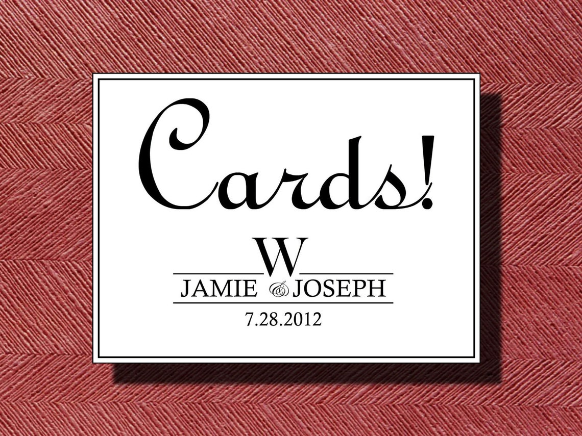 Wedding Reception Monogramed Cards Sign - Etsy