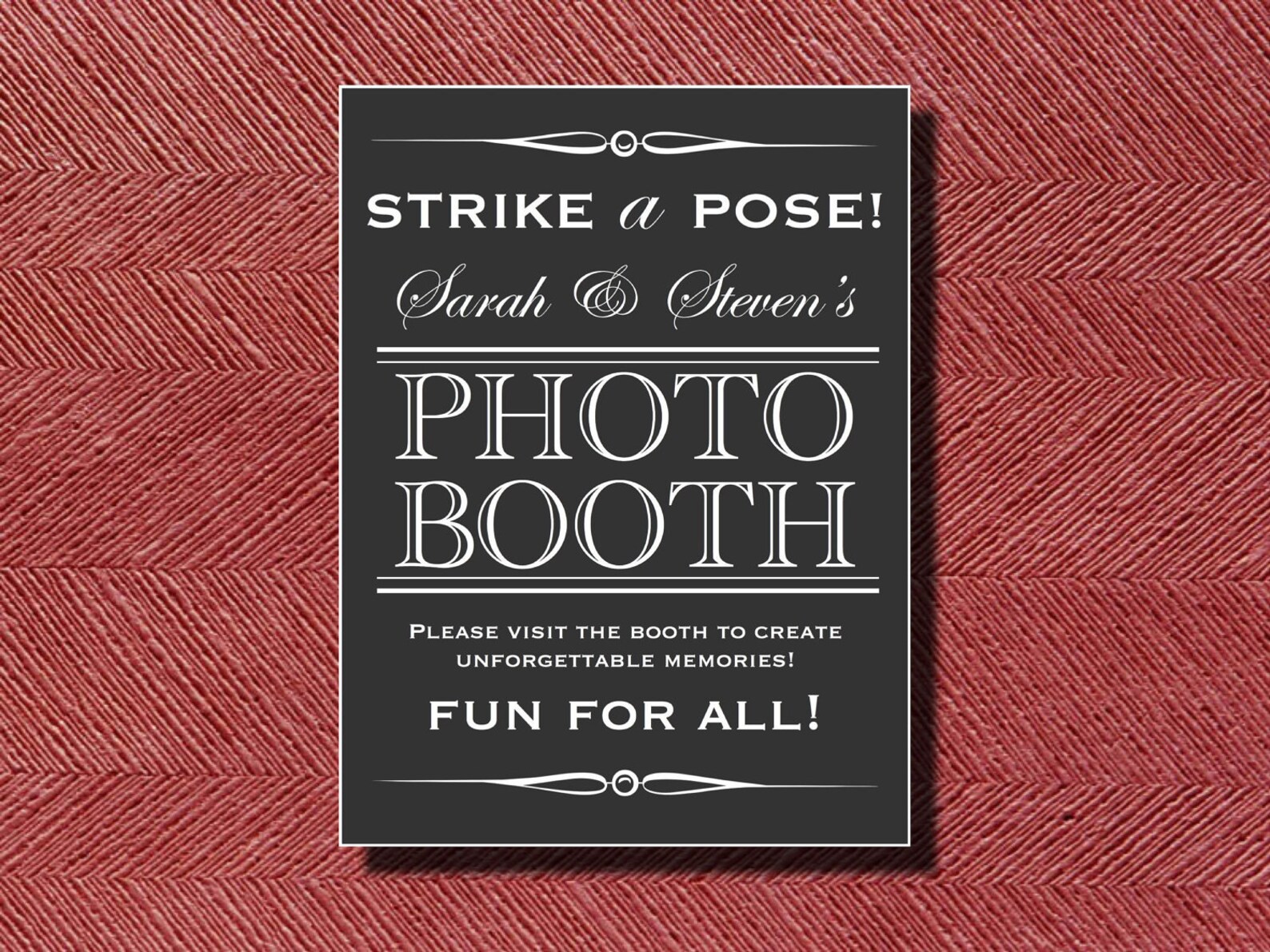 Chic Wedding Signage Photo Booth Sign or Poster DIY Printable - Etsy