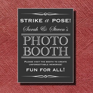 Chic Wedding Signage Photo Booth Sign or Poster DIY Printable - Etsy