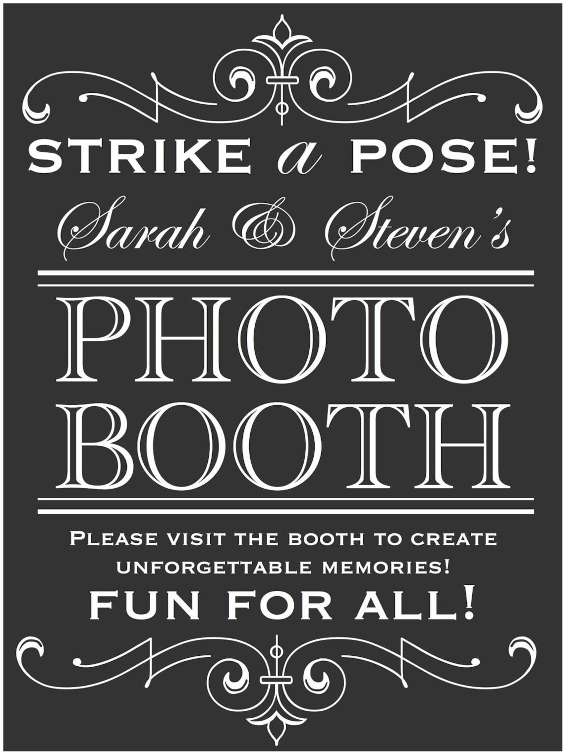 Custom Designed Wedding Reception Photo Booth Sign or Poster - Etsy