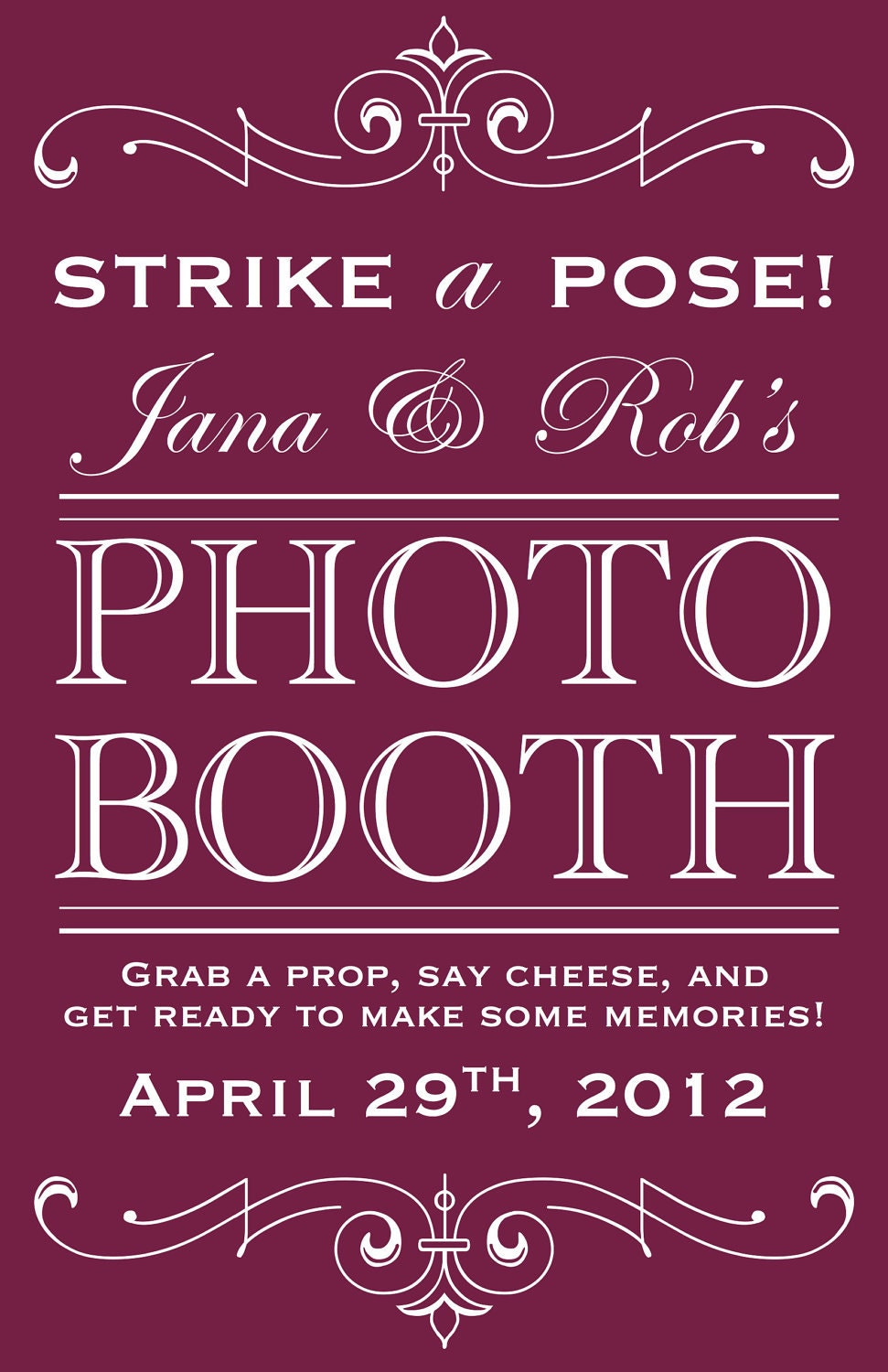 Wedding Photo Booth Sign or Poster DIY Print-ready | Etsy