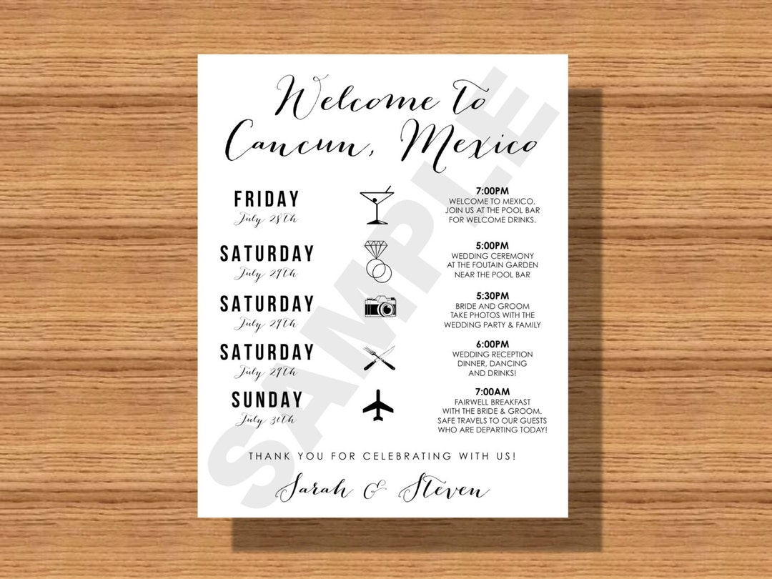Cancun Mexico Destination Wedding Welcome Bag Weekend Etsy