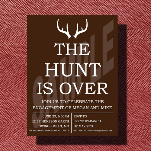 The Hunt is Over Invitation Engagement Party Invite Couples - Etsy Canada