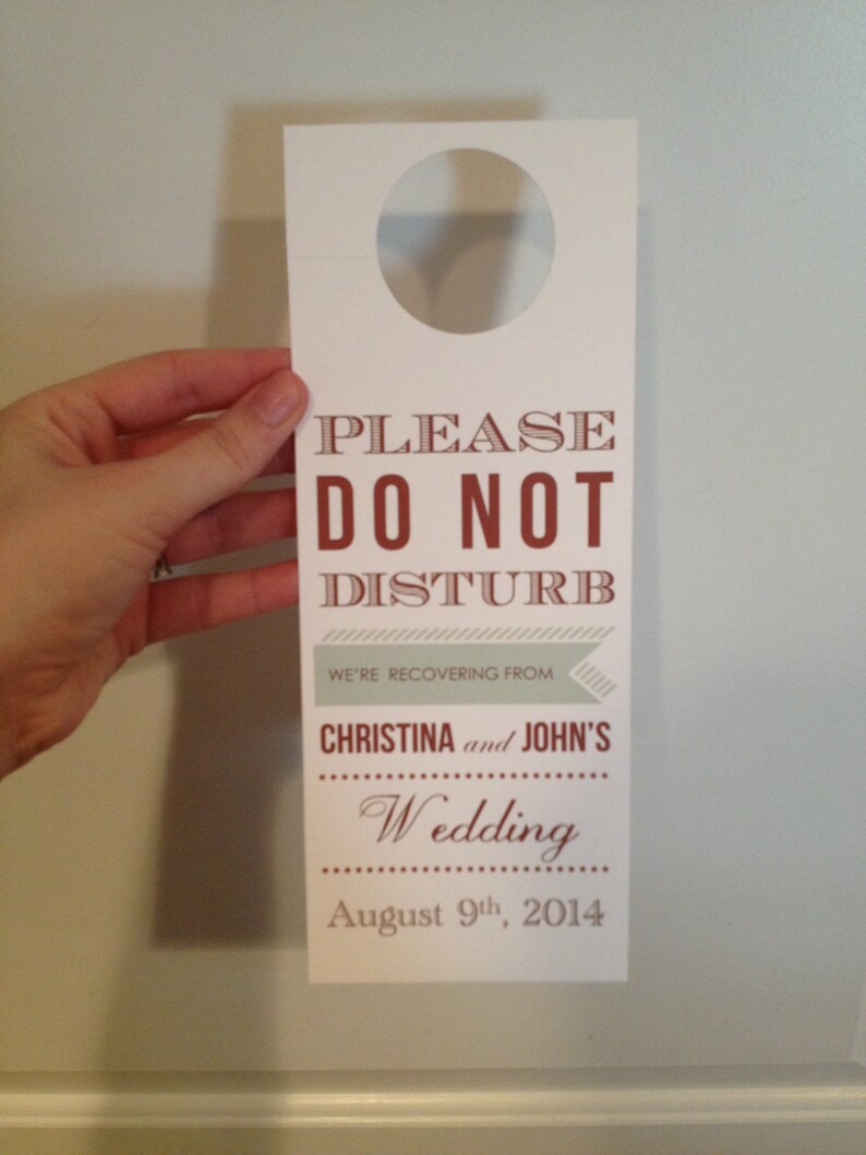 Printable Please Do Not Disturb Door Hangers For Wedding Etsy