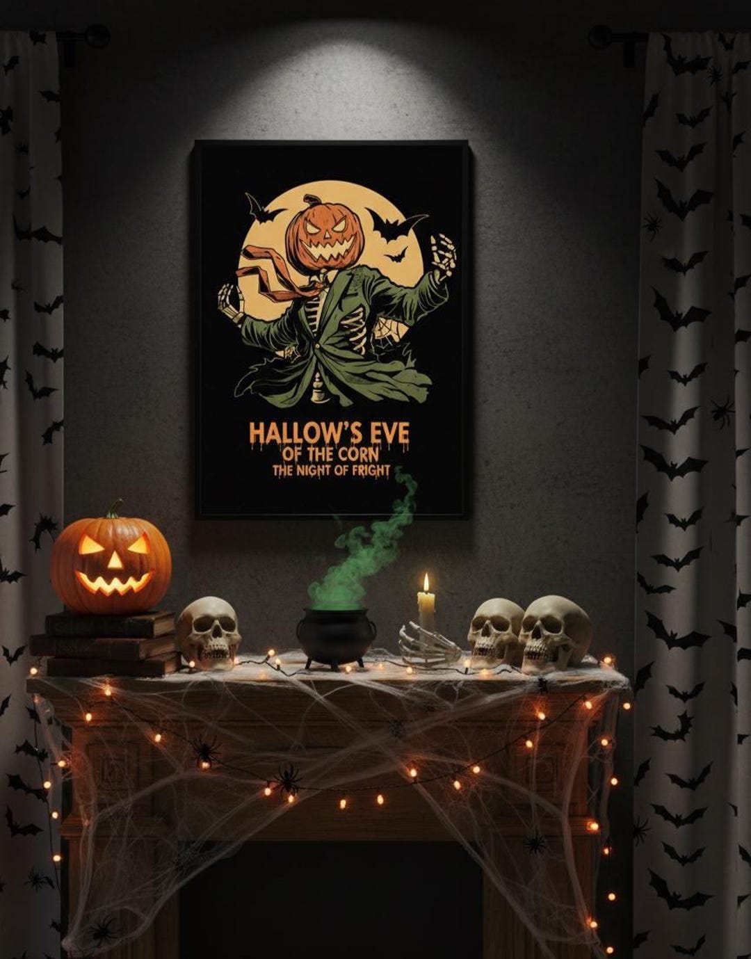 Spooky Halloween Printable Poster: Hallow's Eve Art (digital Download ...