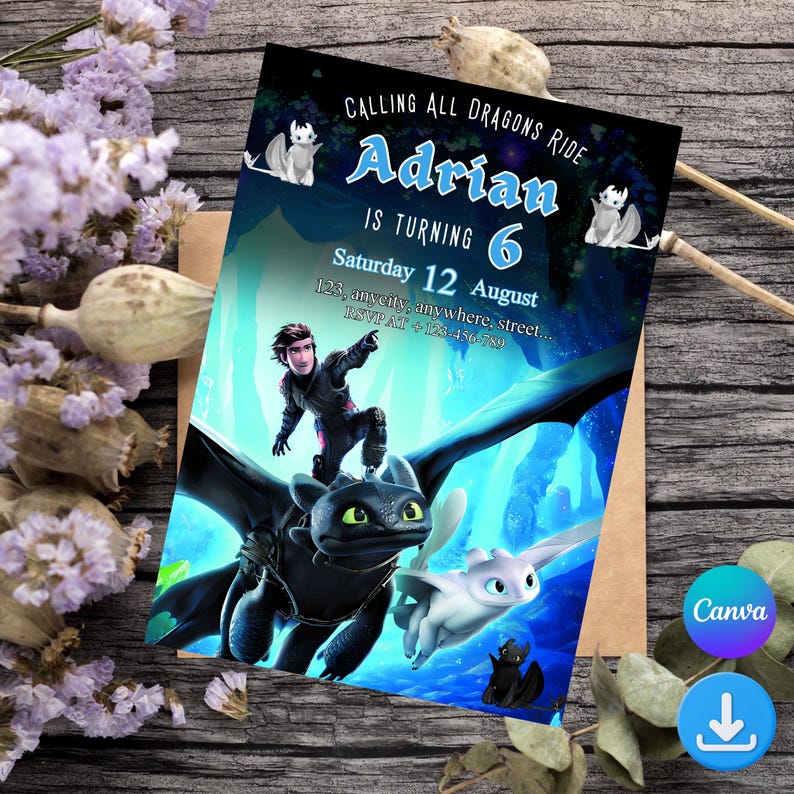 How to Train Your Dragon Birthday Invitation Template: Hiccup ...