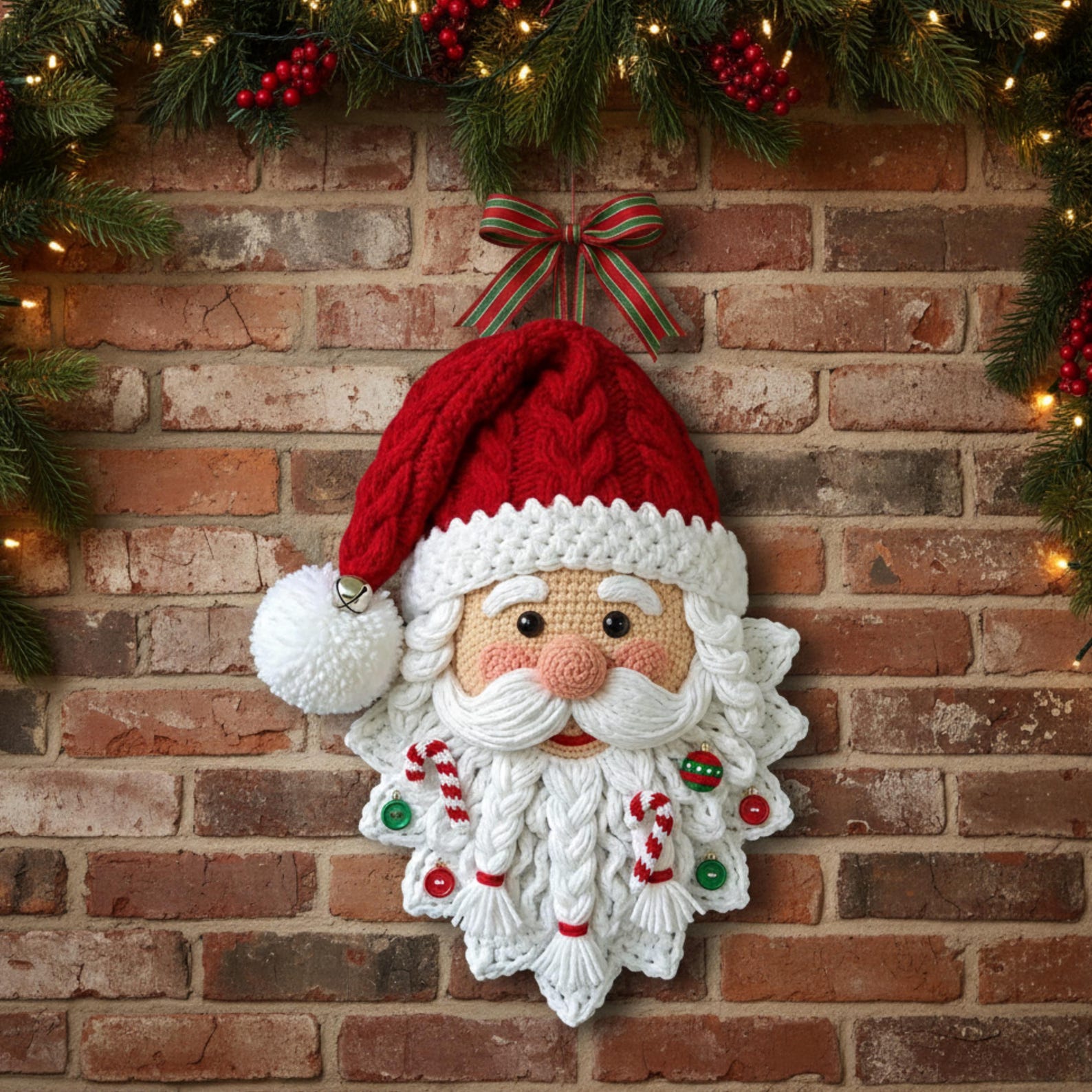 Christmas Crochet Pattern - Santa Ornament - Holiday Home Decor DIY ...