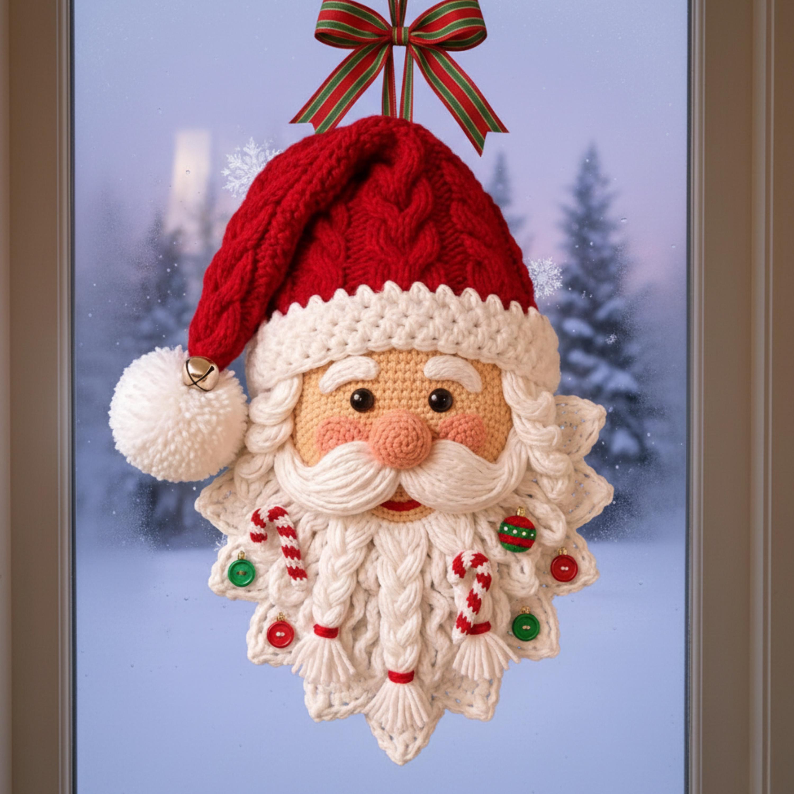 Christmas Crochet Pattern - Santa Ornament - Holiday Home Decor DIY ...