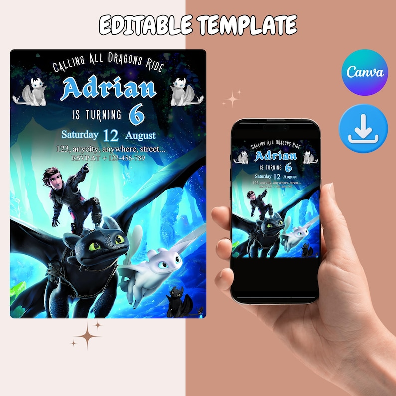 How to Train Your Dragon Birthday Invitation Template: Hiccup ...