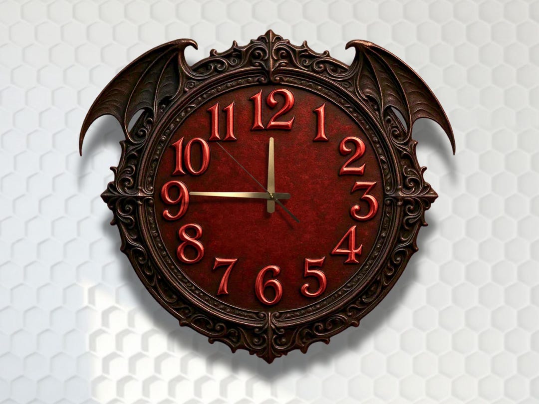 Bat Wall Clock With Various Colors, UV Print Acrylic - Halloween and ...