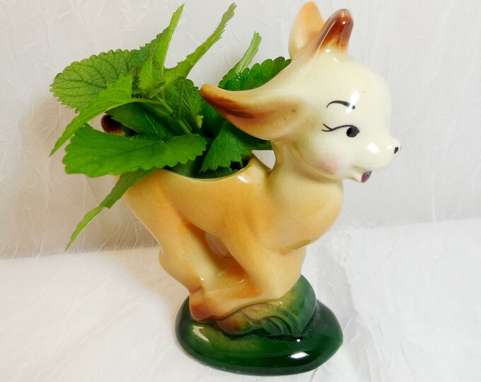 Running Deer or Goat Planter Vintage Pottery Figural Animal - Etsy