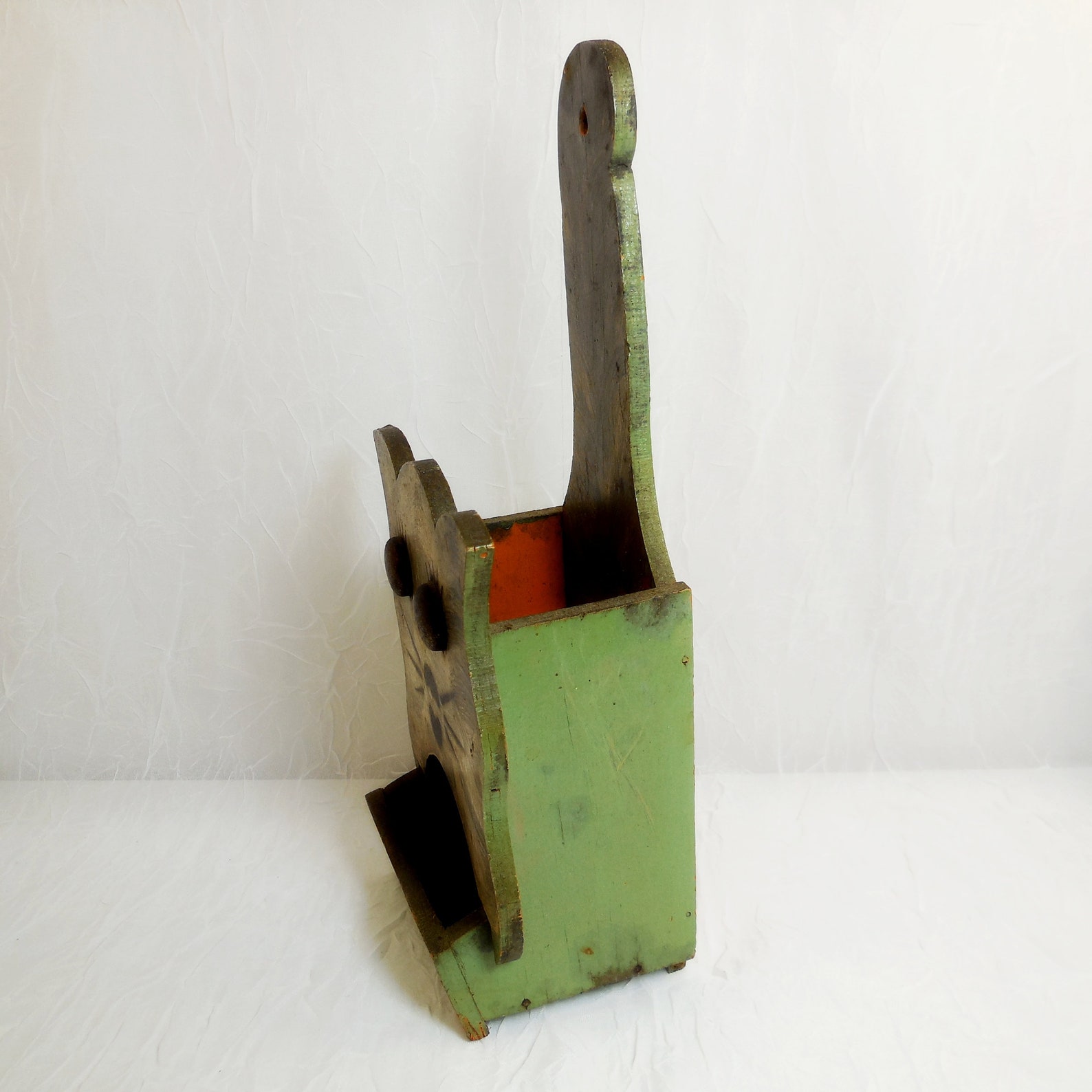 Fluffy the Cat Green Painted Wood Match Box Holder Vintage - Etsy