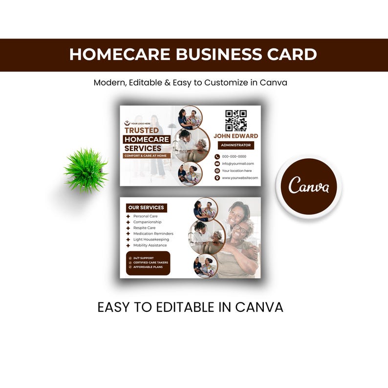 Editable Home Care Canva Templates Bundle | Brochure, Flyer, Business ...