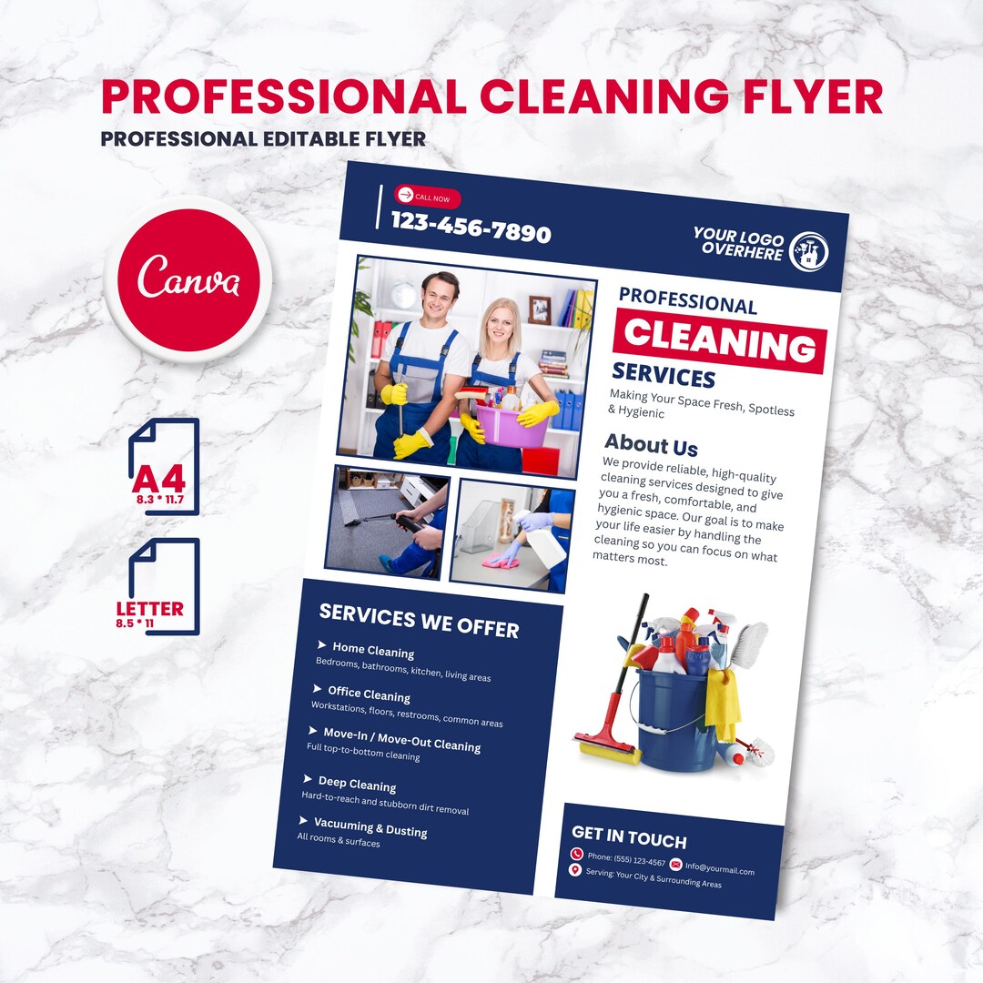 Cleaning Service Flyer Template | Maid, House Cleaning Business (canva ...