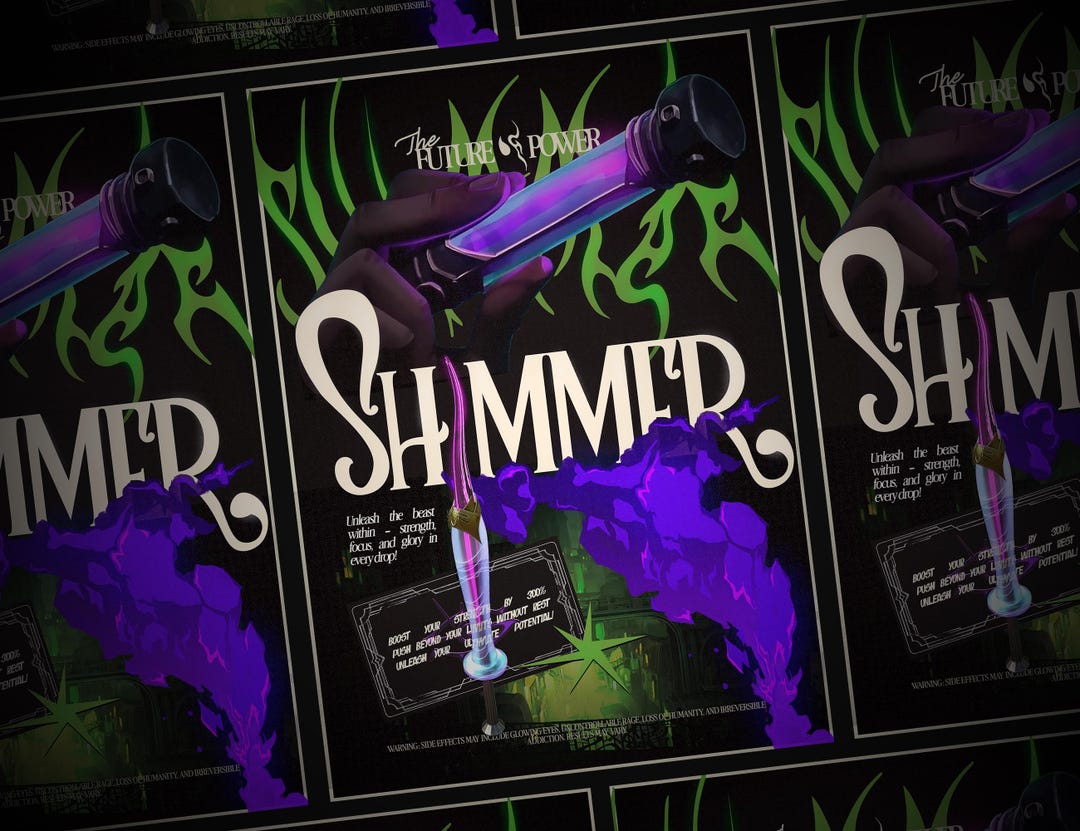 Arcane Shimmer Poster | Jinx Piltover Zaun Poster | Purple and Green ...