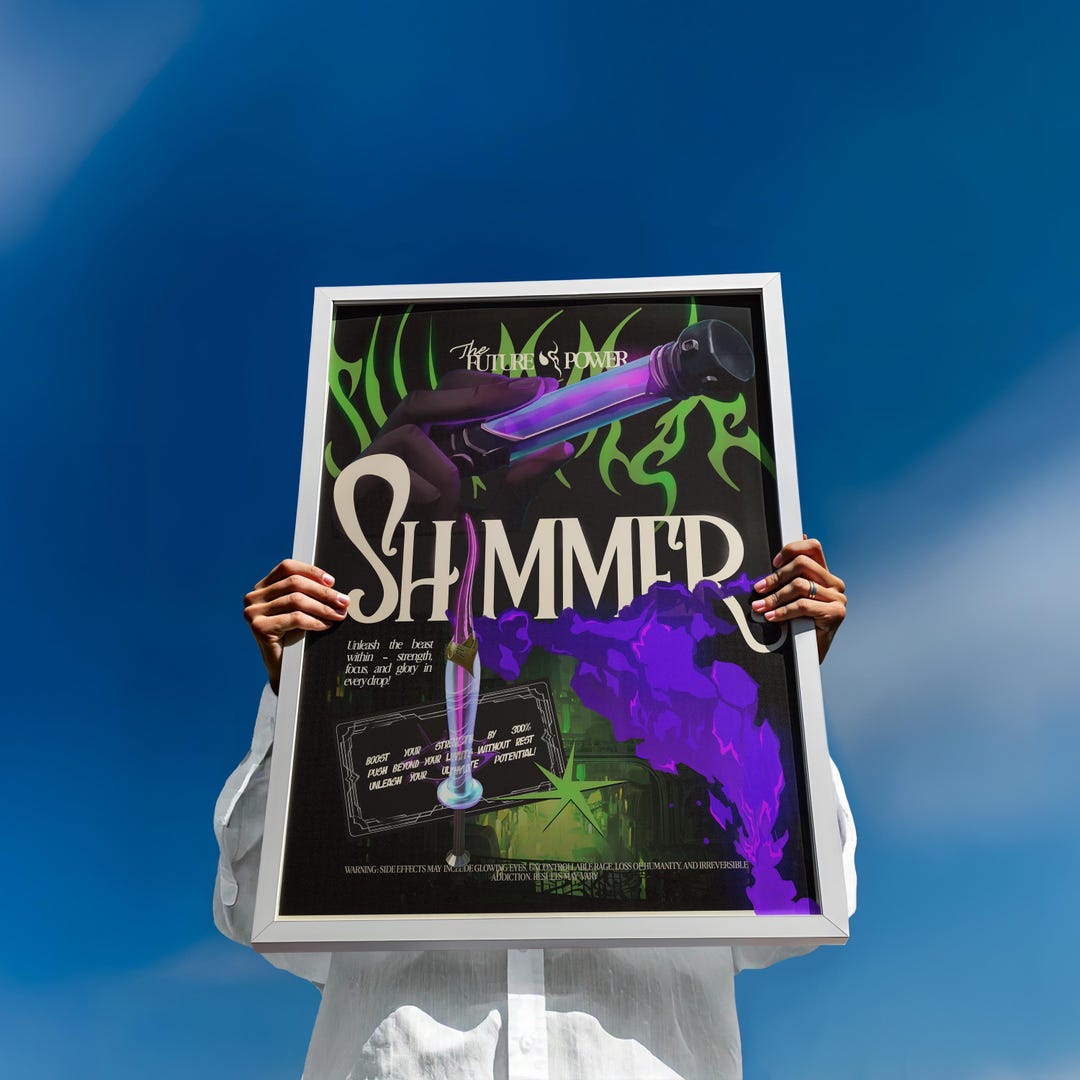 Arcane Shimmer Poster | Jinx Piltover Zaun Poster | Purple and Green ...