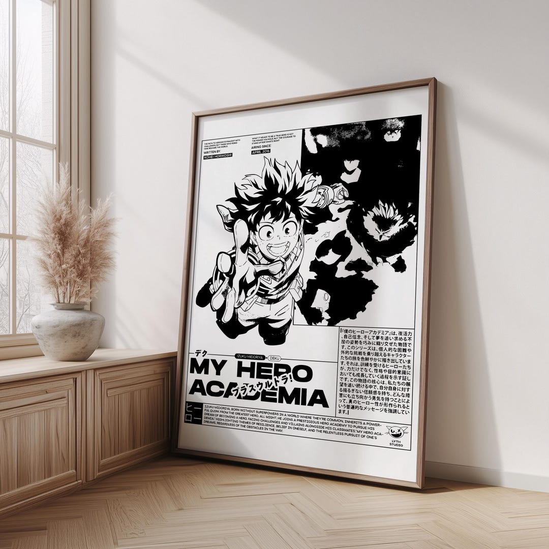 My Hero Academia Poster Print – Izuku Midoriya Deku | Manga Wall Art ...