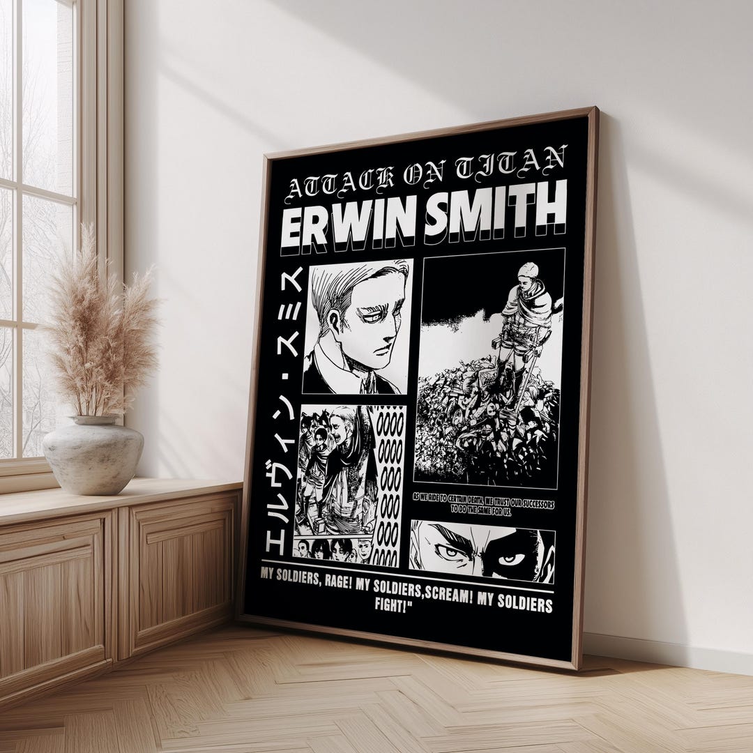 Poster Print Fanart Erwin Smith – Attack on Titan Manga, Room Decor ...