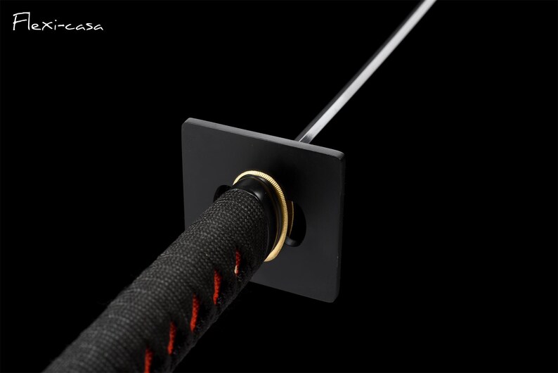 Hand-forged Black Katana | 1060 Steel Blade | Minimalist Tsuba ...