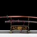 Hand-forged Red Blade Katana With Aged Rosewood Scabbard – High ...