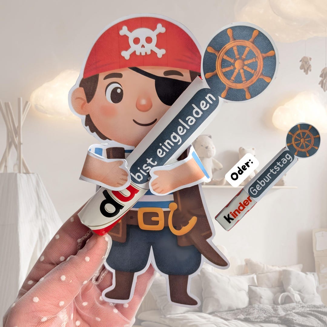 Pirate-themed Children's Birthday Party Invitation, A4 PDF Printable ...